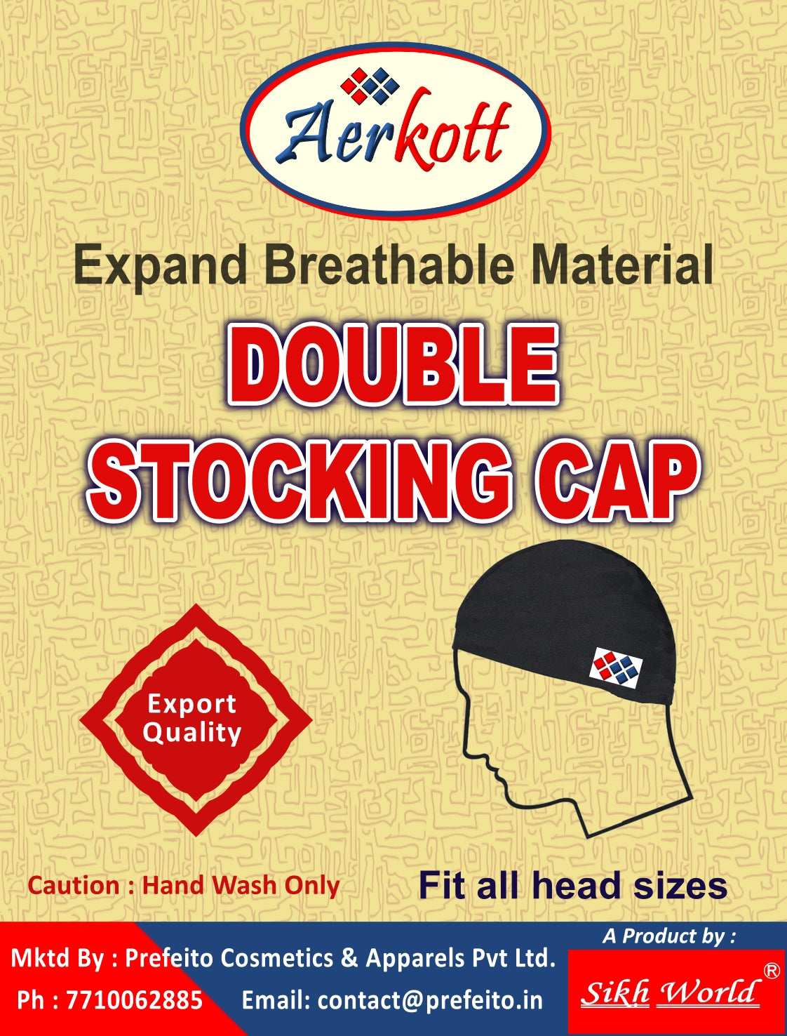Aerkott Stocking Cap with Double Thick net – Sikh World